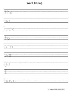 Third List - Kindergarten Words Tracing - genius777.com PRINTABLES