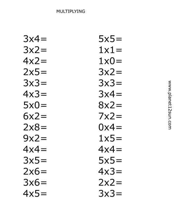 Multiplying Simple Numbers Genius777 PRINTABLES Multiplying Simple Numbers Genius777 PRINTABLES